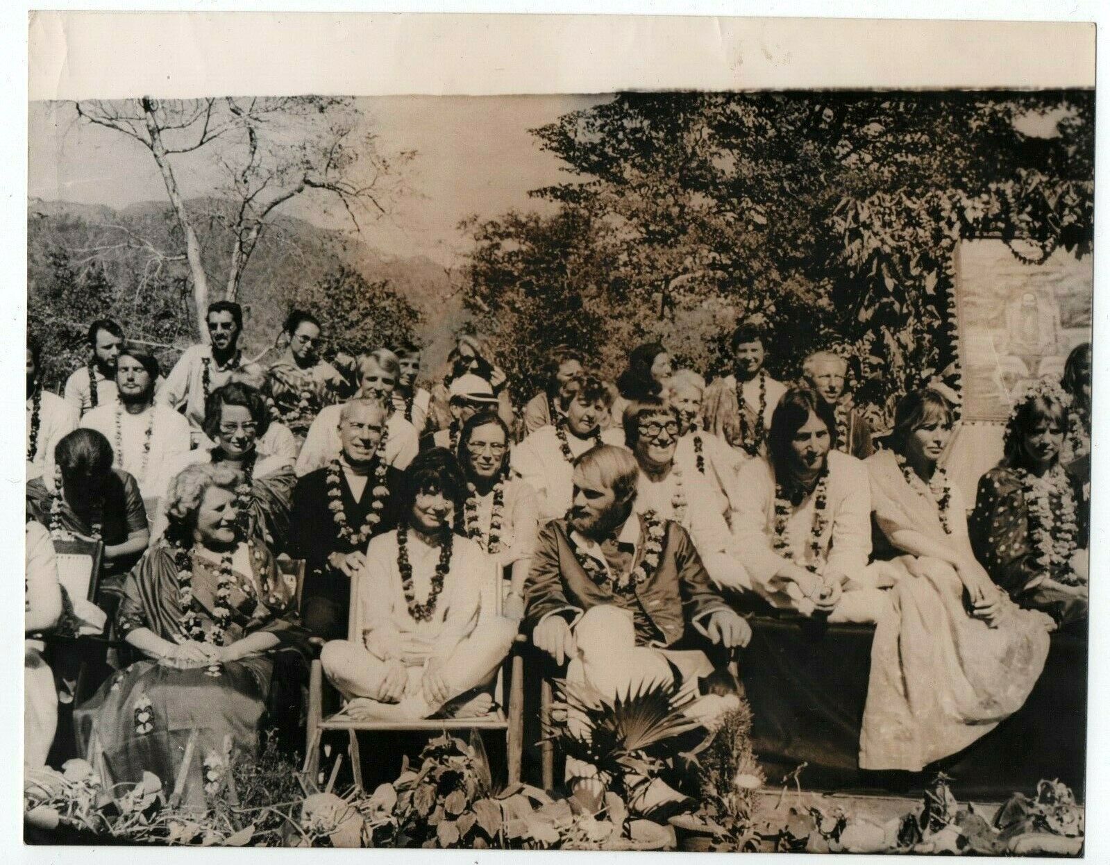 Vintage press photo: The Beatles in Rishikesh, India