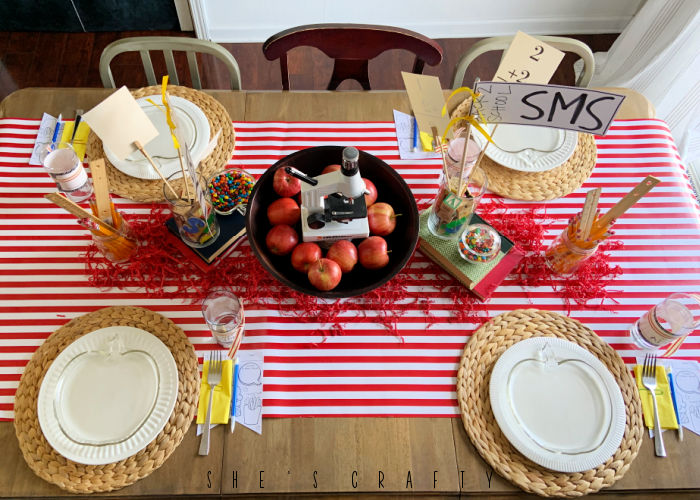 She's Crafty: Back to School Dinner and Tablescape