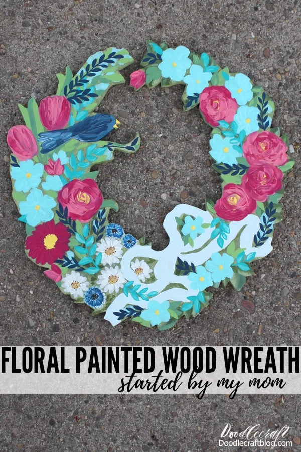 Floral Painted Wood Wreath!