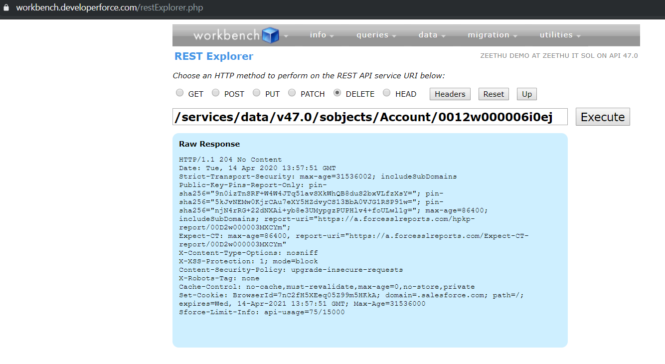 REST API using Workbench