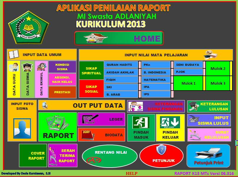 Download Aplikasi RAPORT Kurikulum 2013 ( RAPORT K13 ) untuk MI VERSI ...