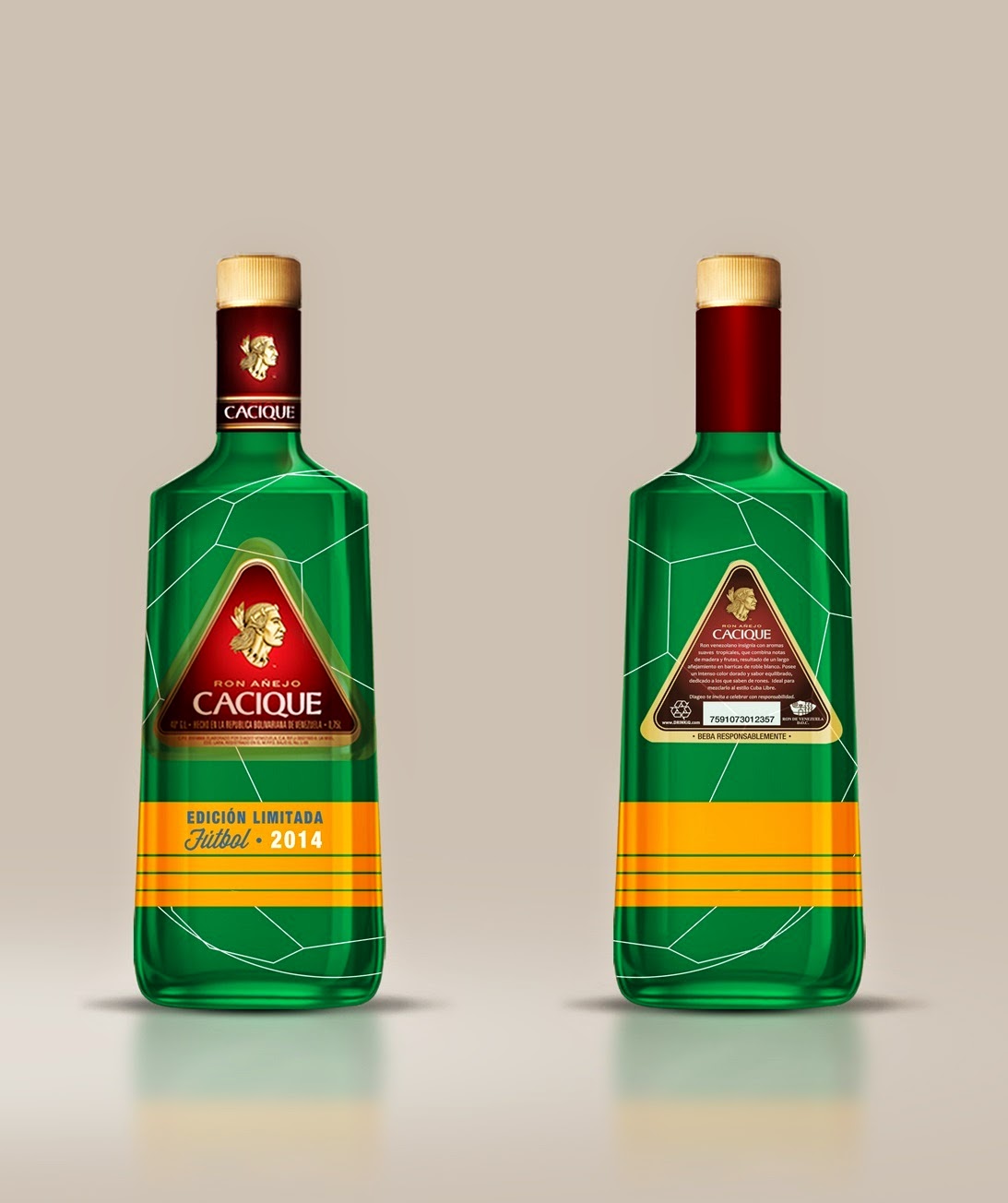 Ron Cacique y sus nuevas botellas dedicadas al fútbol