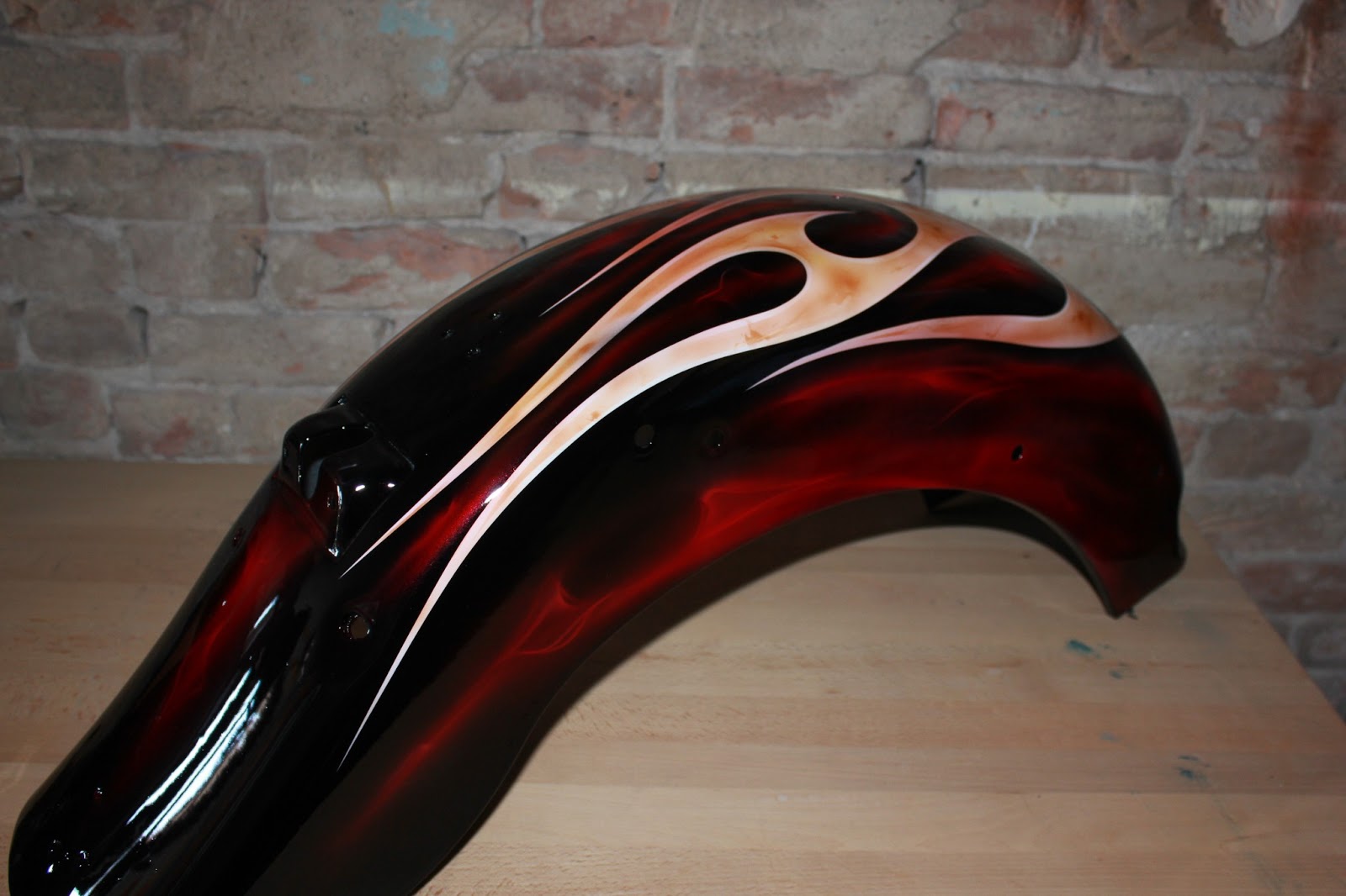 Online Motorcycle Paint Shop: Red Fire and Flames