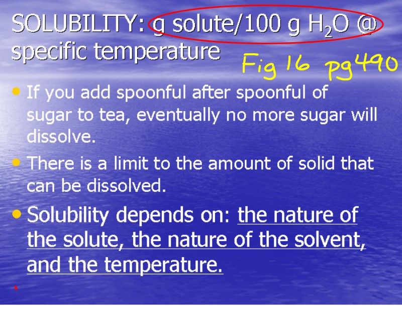 Chemistry Honors: Ch 13 Notes through Supersaturated Solutions; Rock ...
