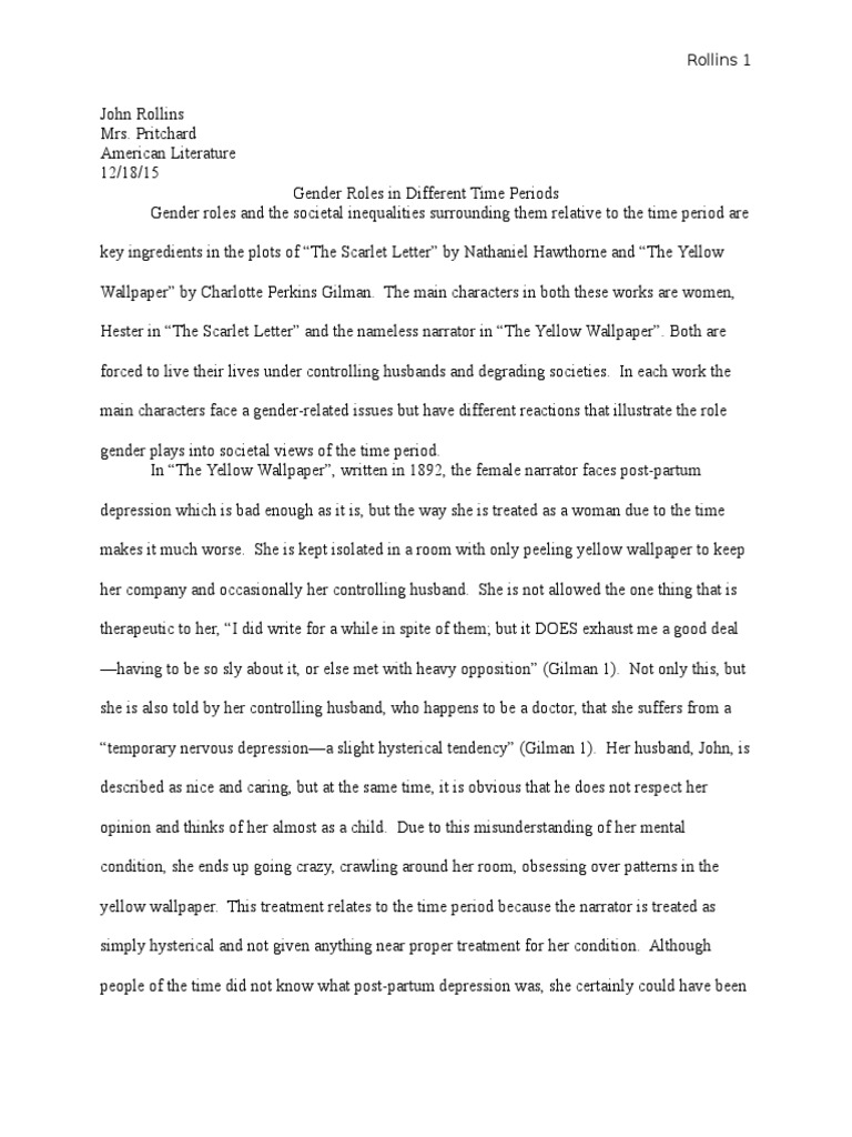 essay examples: gender roles essay