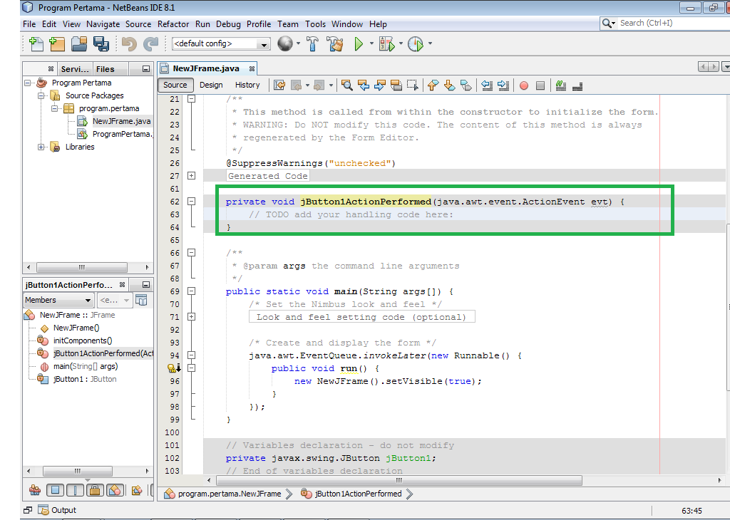 Inspirasi & Seni Technology: Belajar Java dengan Netbean - 2 ( JButton ...
