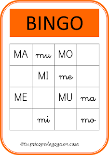 Tu Psicopedagoga en Casa: Bingo de silabas