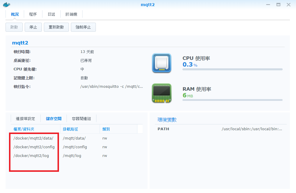 Note 在synology Docker安裝mqtt Broker : Docker Mosquitto