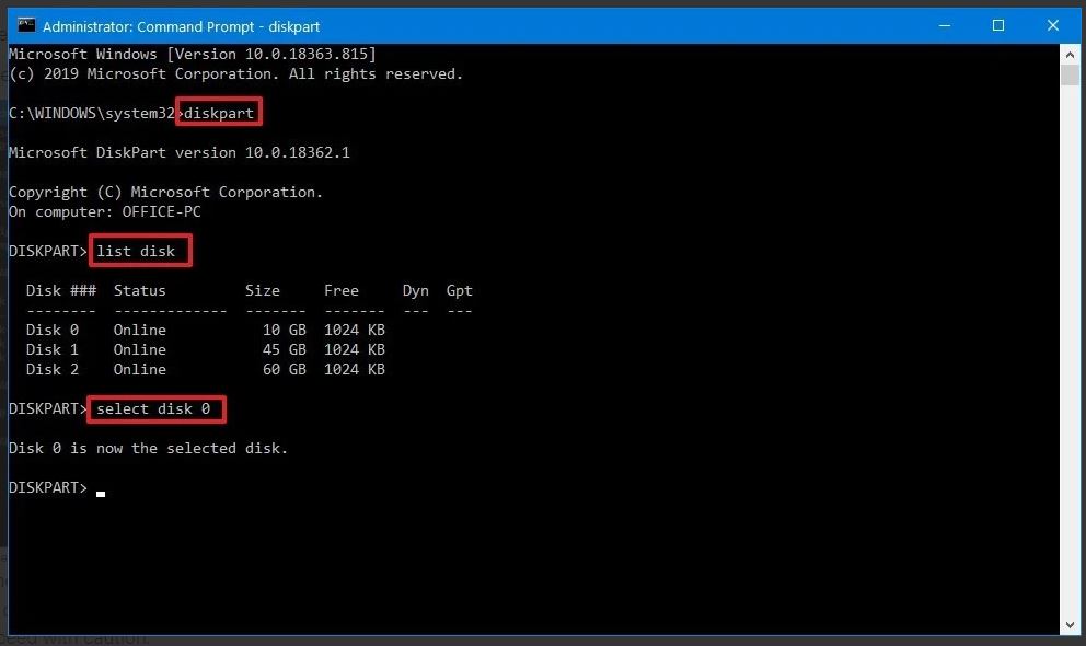 4. How to fix USB & hard drive problems with DiskPart