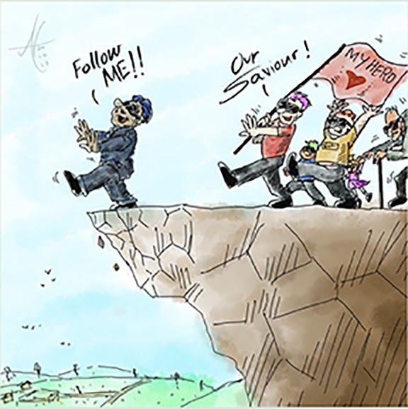 WHEN THE BLIND LEADS THE BLIND, BOTH WILL FALL