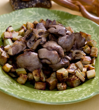 A Bite Of Bulgaria: Chicken Lungs with Eggplant and Mushrooms