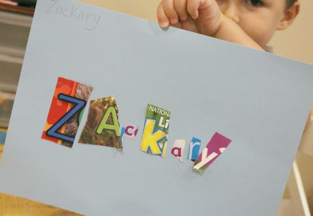 Name Art Collage {& Great Way to Recycle Magazines!}