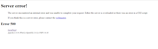 How to resolve the Server error! server encountered an internal error ...