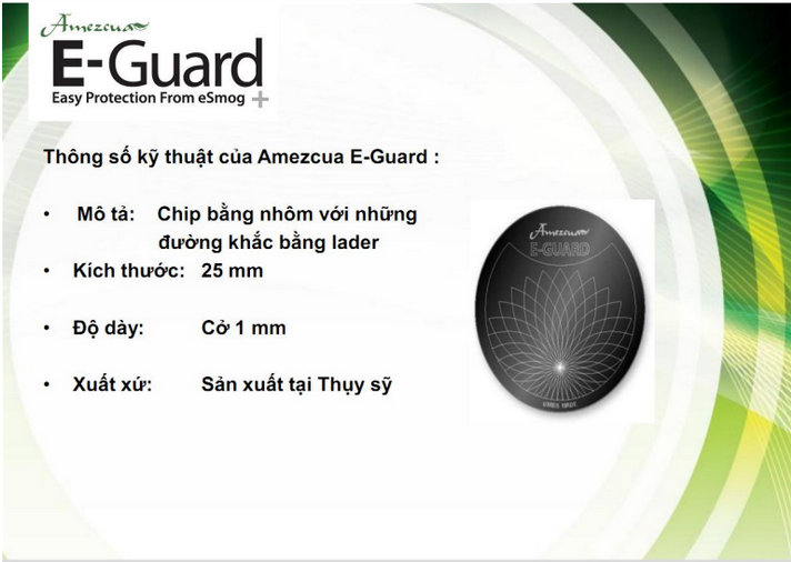E-GUARD BẢO VỆ CƠ THỂ TRÁNH SÓNG ĐIỆN TỪ