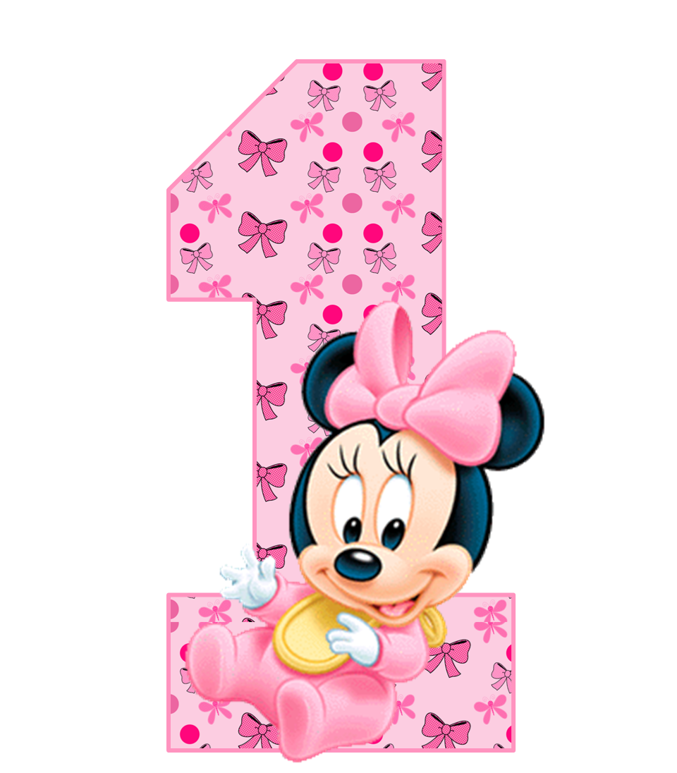 Kits imprimibles gratis : Números Minnie Mouse bebe para imprimir