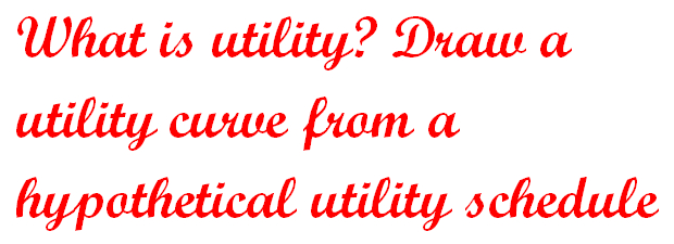 What is utility? Draw a utility curve from a hypothetical utility ...