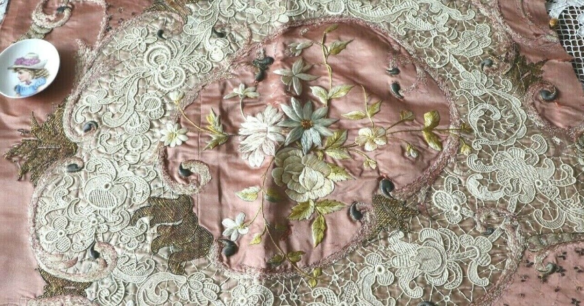 Historical Collection : Antique c1870 Victorian Silk Society Work ...