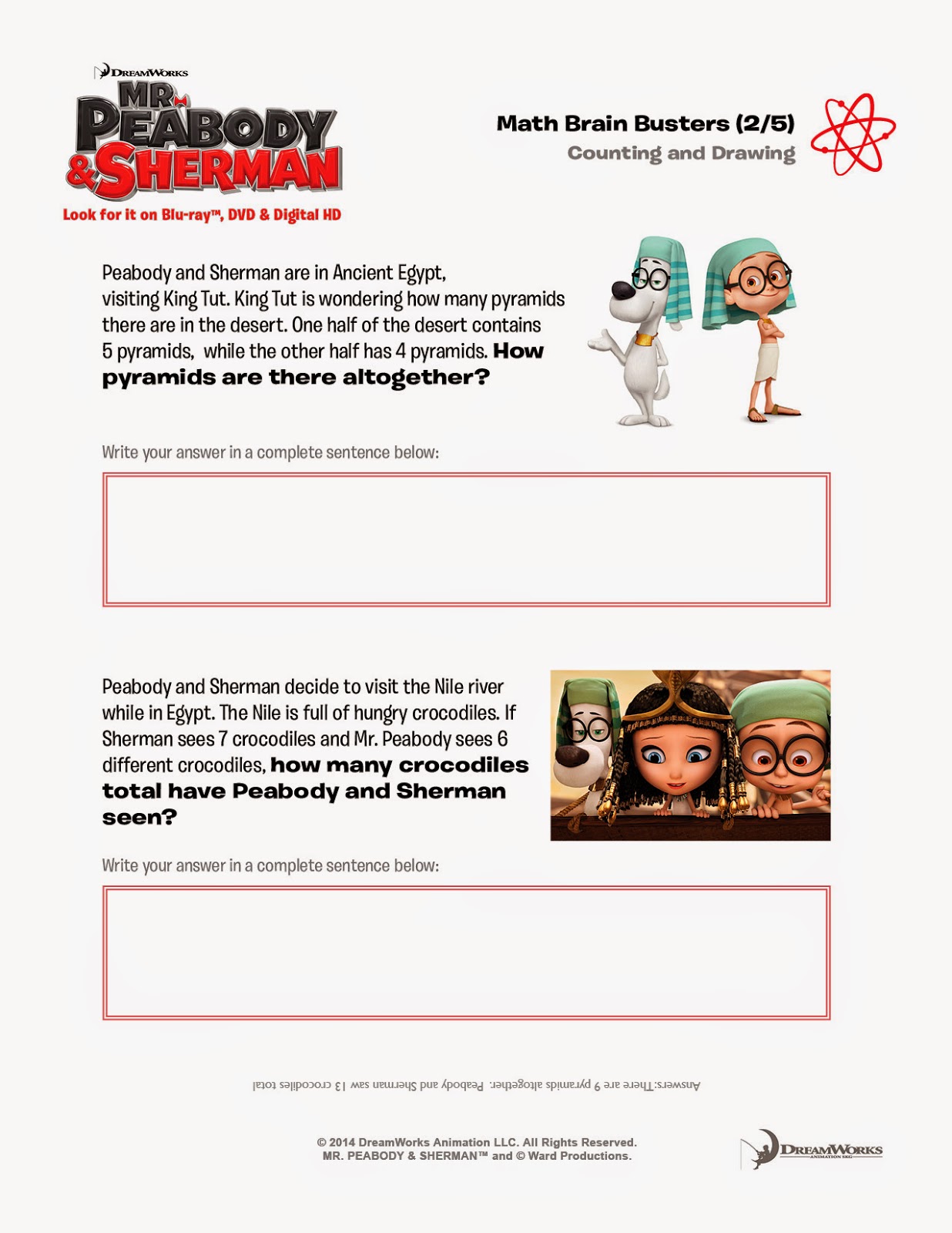 Susan's Disney Family: Mr. Peabody and Sherman Activity Sheets and a # ...