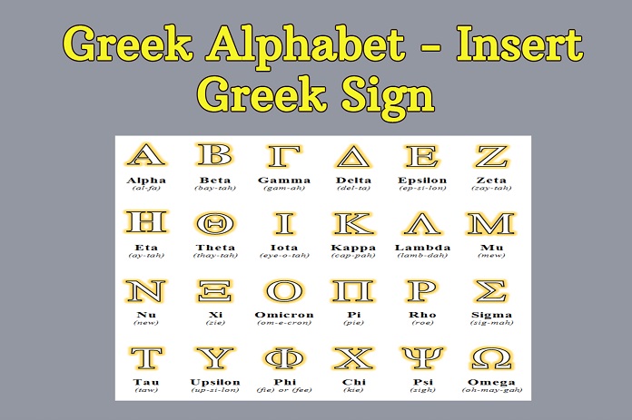 Greek Character - Insert Greek Sign (Updated)