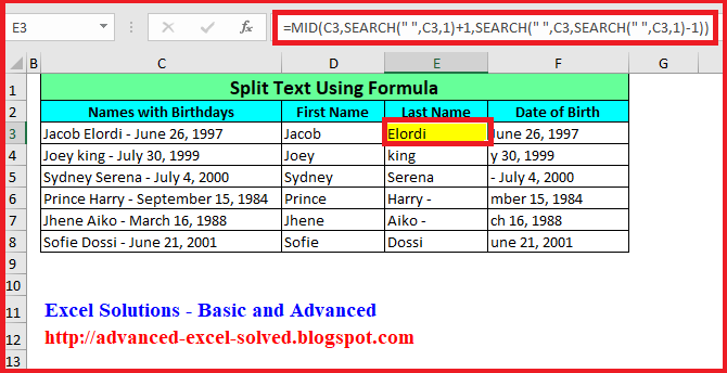 How to Split Cells Using Excel Formula – Step by Step | Excel Solutions ...