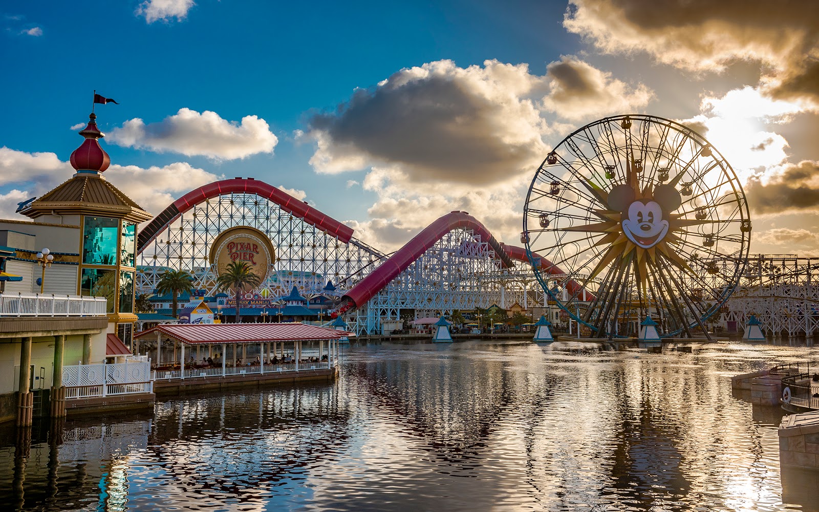 Disneyland At Sunset
