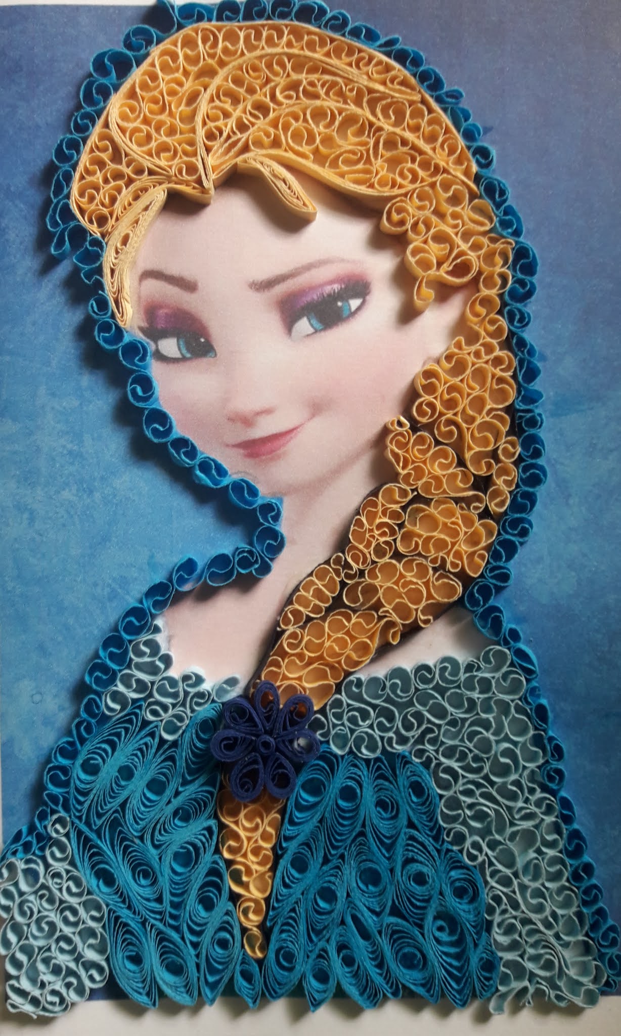 Frozen Elsa Paper Quiling Card Handmade