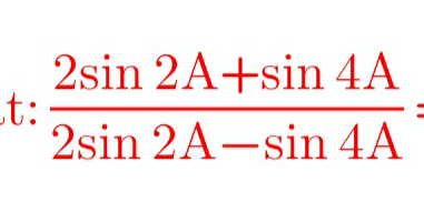 Prove that: (2sin 2A+sin4A)/(2sin 2A-sin4A) = cot²A. | Trigonometric ...