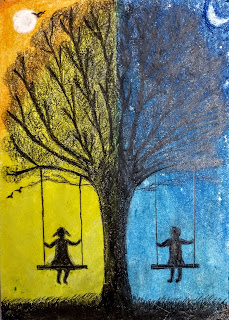 As I Like It: How to draw day and night sky with Oil pastels