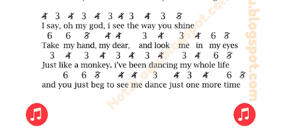 Piano Notes Dance Monkey | Notasi Pianika