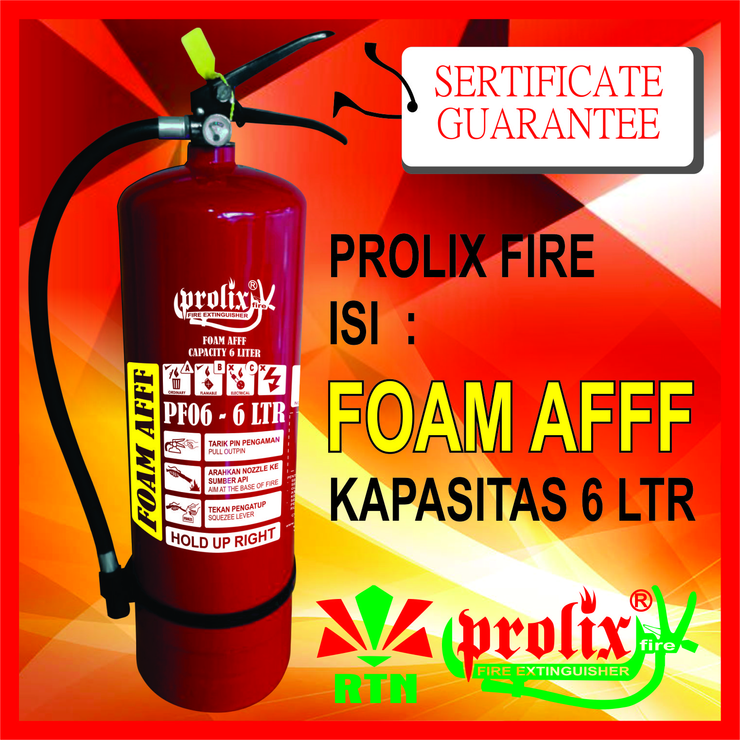 Tabung Pemadam Api Foam AFFF 6 Liter - Apar - Alat Pemadam Api - Tabung ...