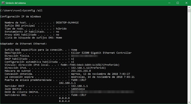 principales comandos utilizados en windows