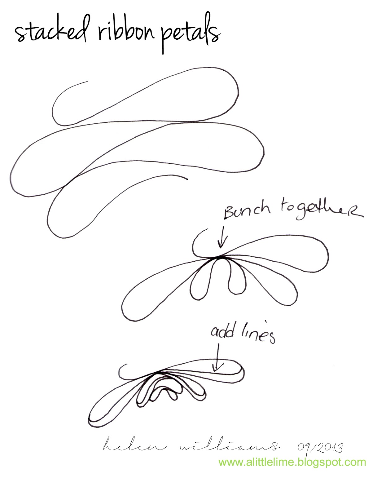 stacked ribbon petals