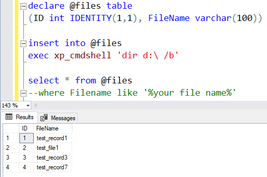 Read List Of Files From Folder In SQL Server - SQLArena