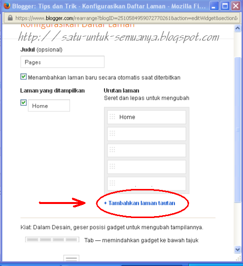 Menambahkan Laman Tautan pada Laman Blog | Berbagai Artikel Menarik
