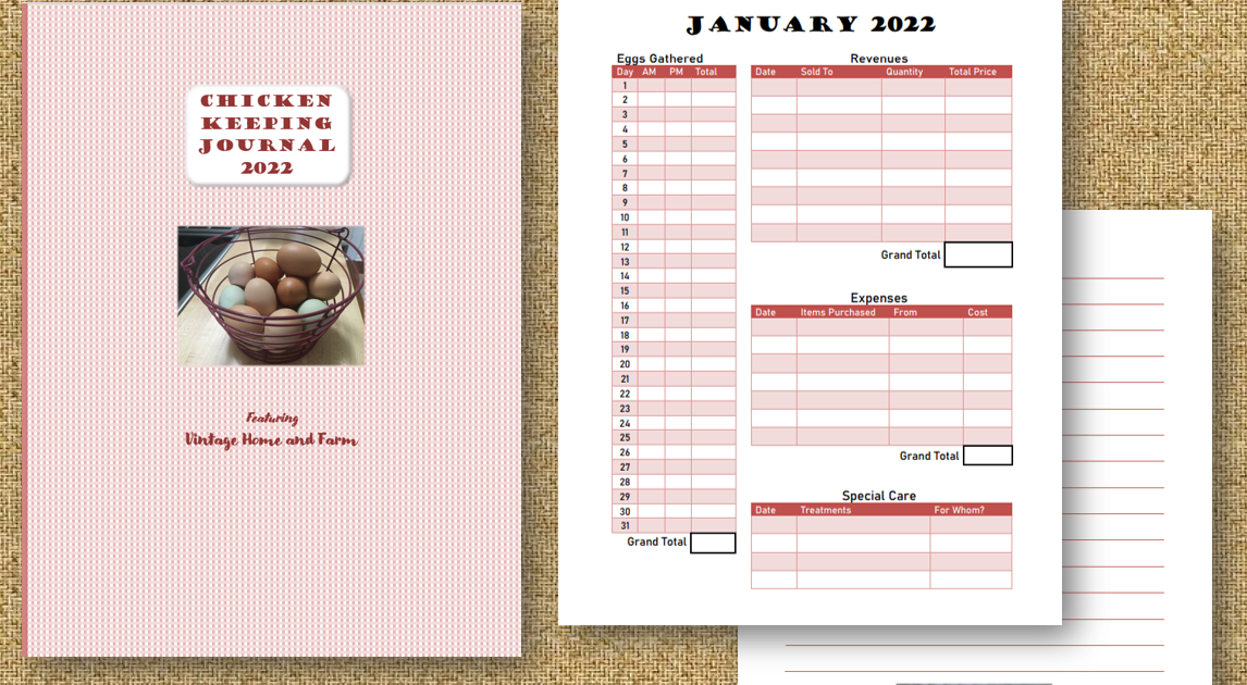 Chicken Keeping Journal and Egg Production Log Book