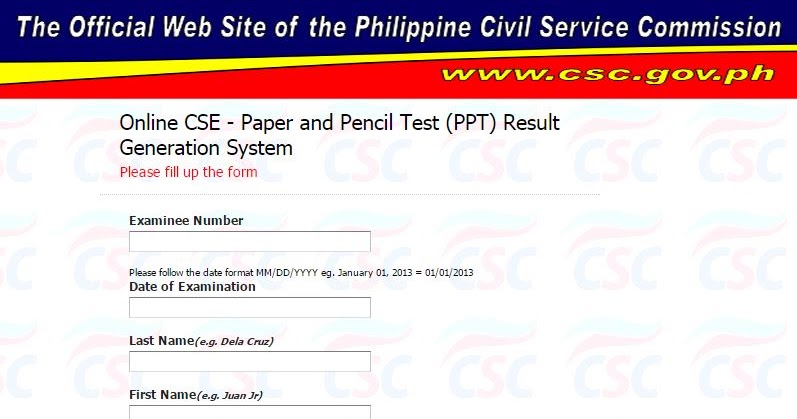 Verification of rating for October 2016 Civil Service Exam online - The ...
