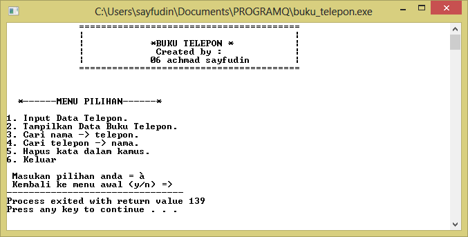 BELAJAR MEMBUAT BUKU TELEPON DENGAN BAHASA C.MEMANFAATKAN OPERASI FILE ...