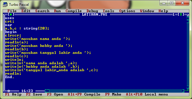 Berikut Codingan nya