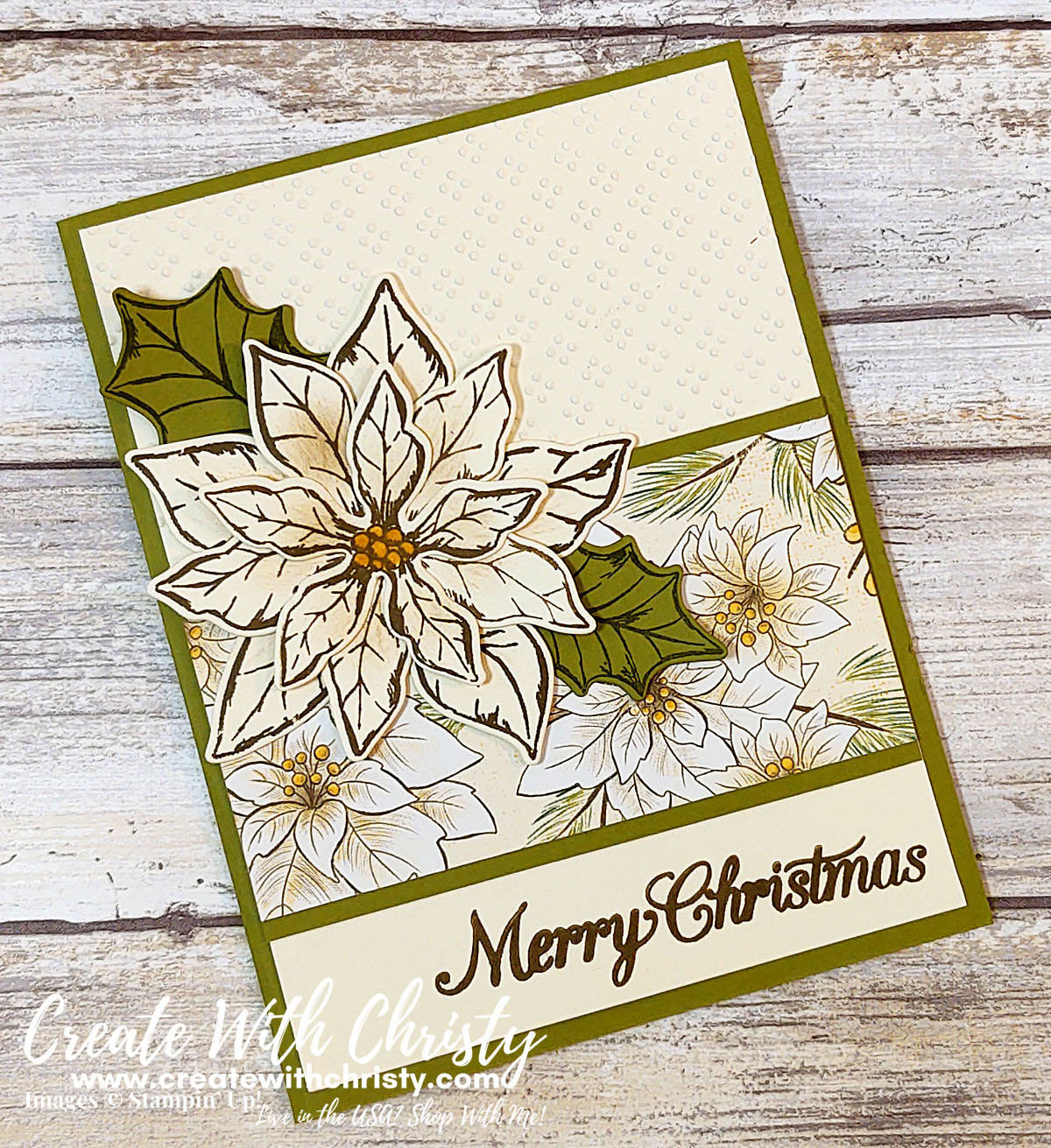 White Poinsettia Christmas Card [Create With Christy]