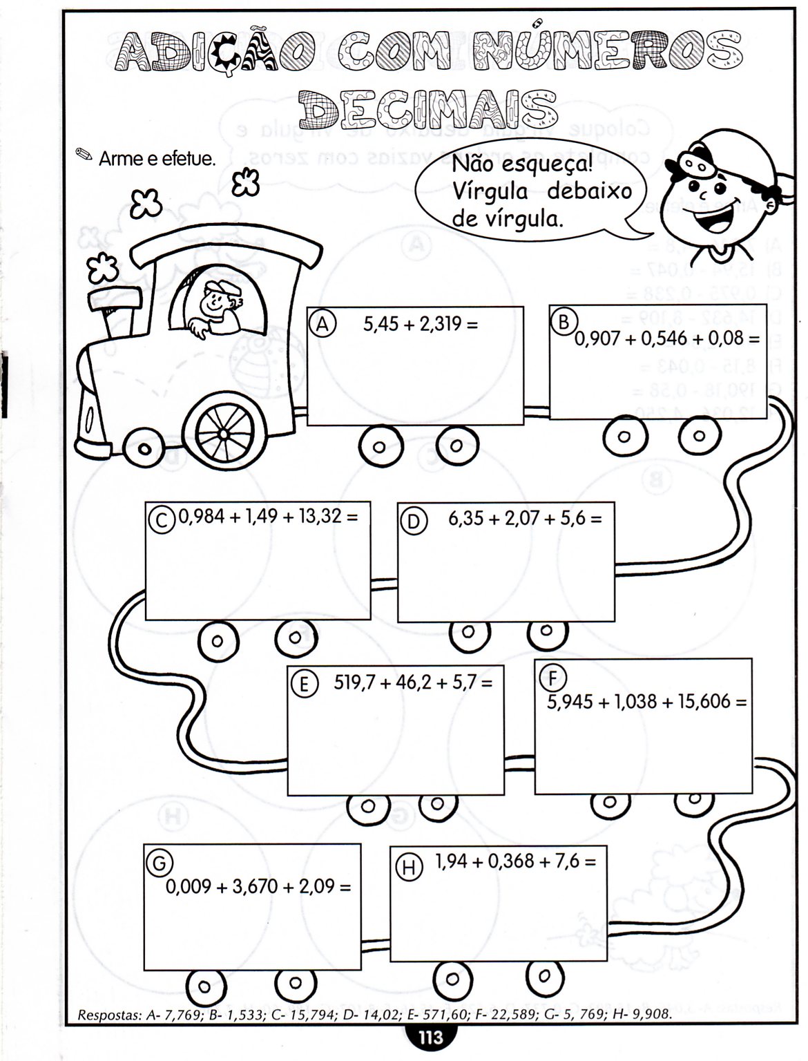 Aprender Matemática: Números decimais (Atividades e exercícios prontos)
