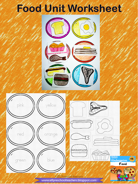 ESL/EFL Preschool Teachers: Food Unit Worksheets