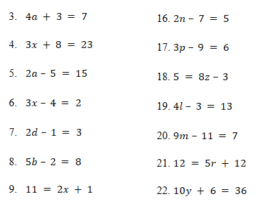 Resourceaholic: Equations Exercises