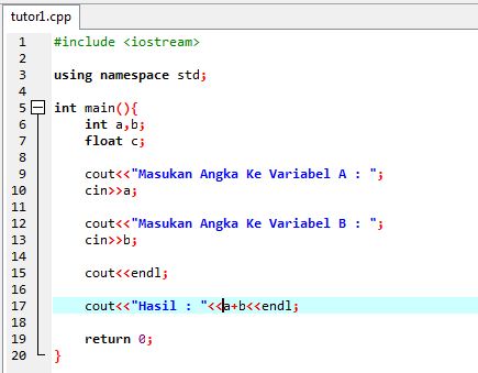 Belajar C++ Part 2 (Variabel dan Penjumlahan) - Sarjana Pedia