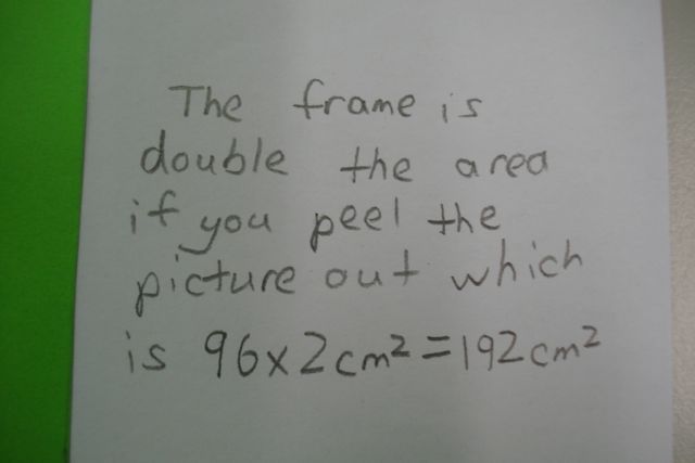 Authentic Inquiry Maths: Finding the Area of a Picture Frame