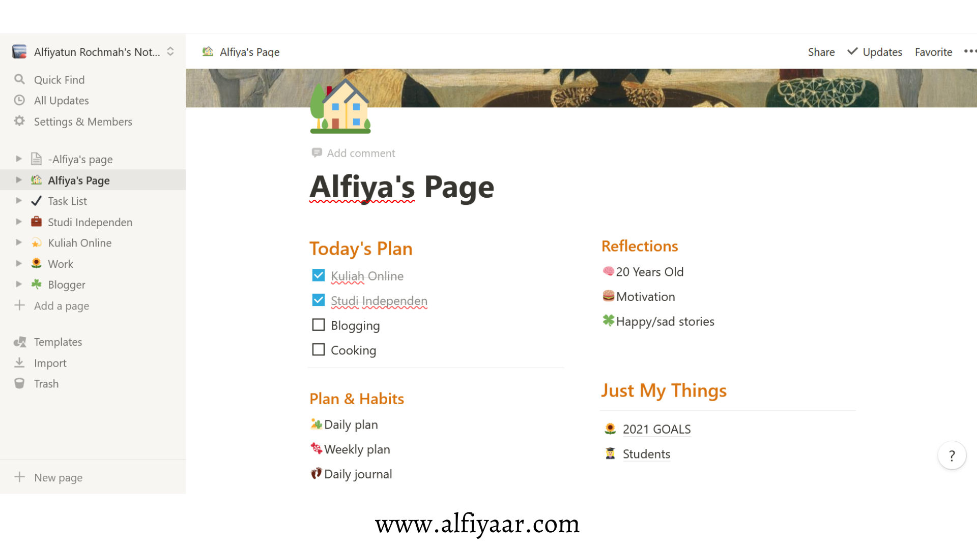 Cara Produktif Menggunakan Notion - Alfiyaar