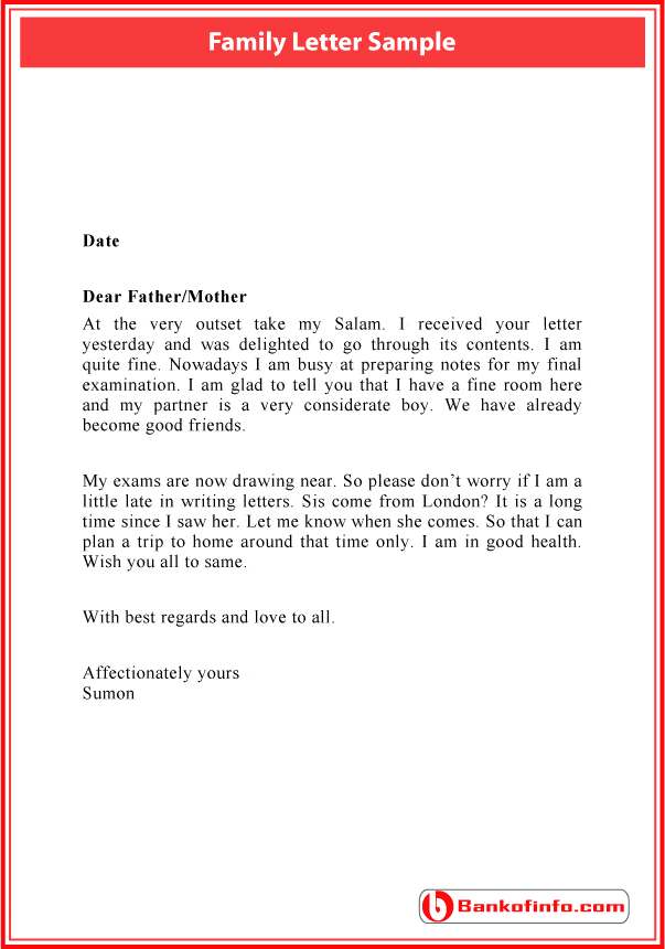 Family Letter Template ~ Resume Letter