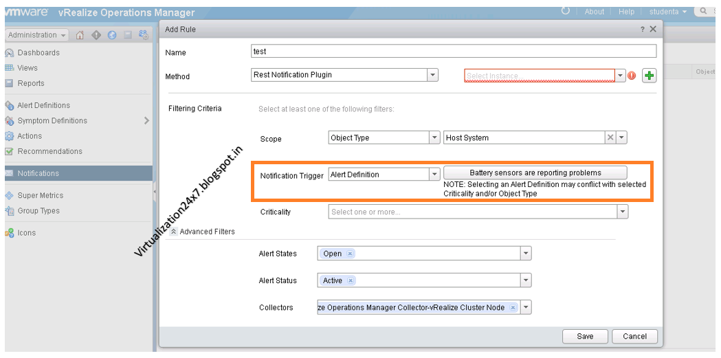 Virtualization The Future: Specific Alert Notification in vROPS