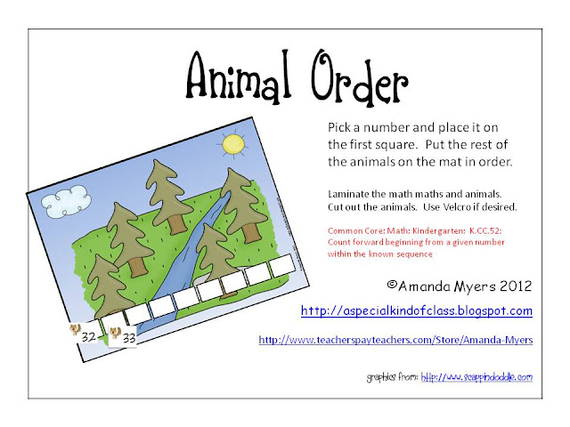 A special kind of class: New Forest Animal Math Work stations