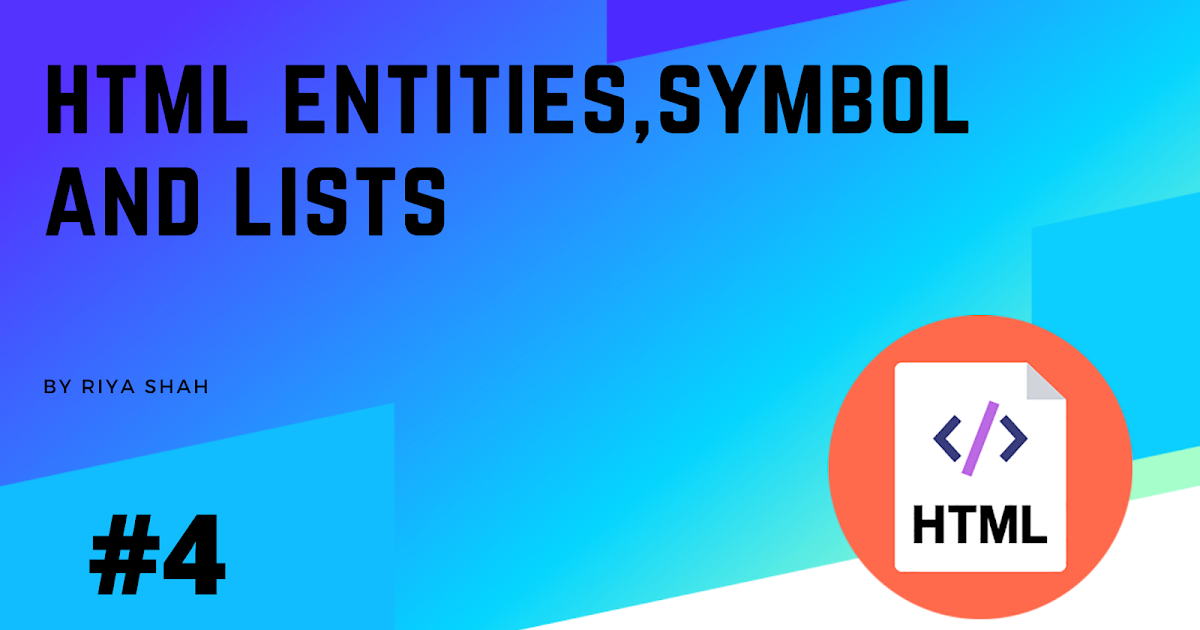 Html Entity Symbol And Lists