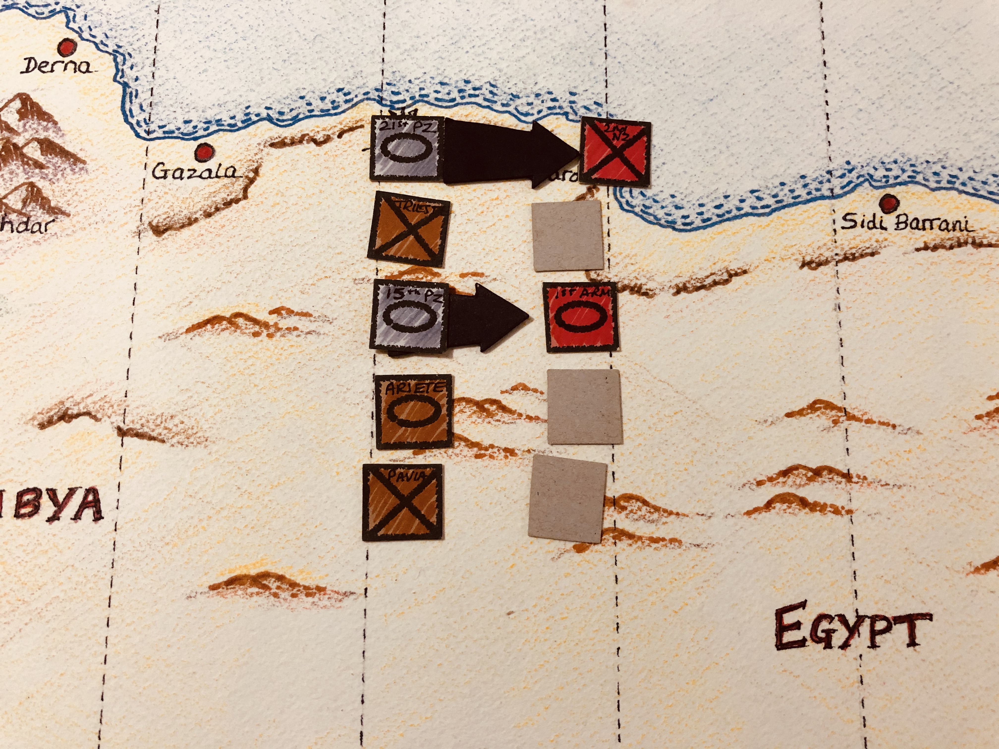 Grid based wargaming - but not always: WW2 Western Desert campaign turn ...
